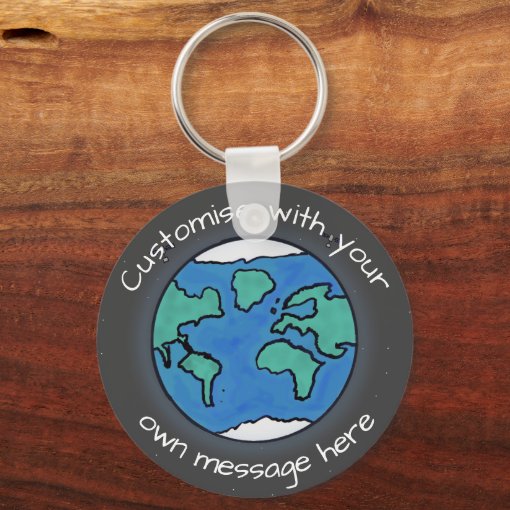 Planet Earth Globe Custom Keychain | Zazzle