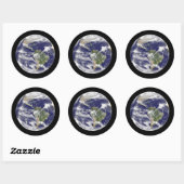 Planet Earth in Outer Space Photographic Globe Classic Round Sticker ...