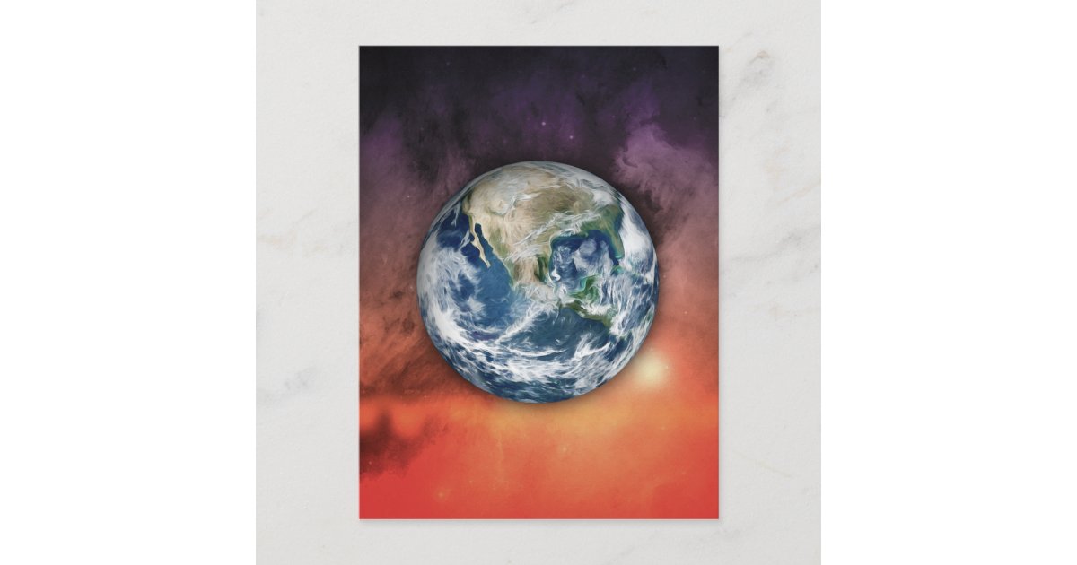 Planet Earth In Space Postcard | Zazzle