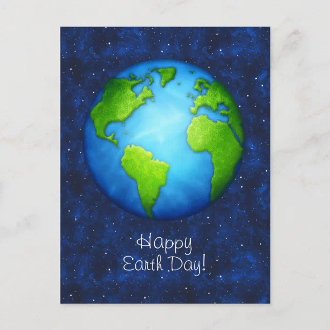 Planet Earth on space postcard | Zazzle