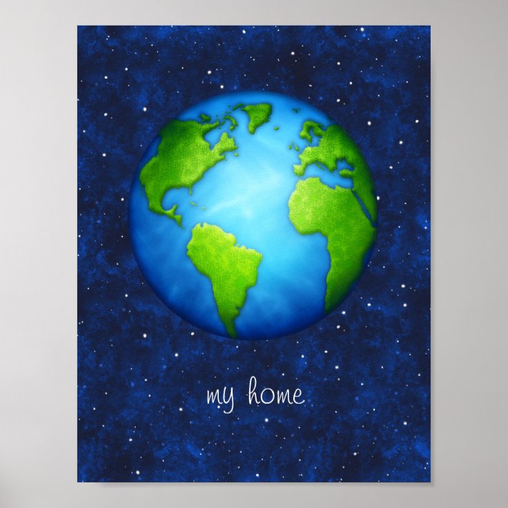 Planet Earth on space poster | Zazzle