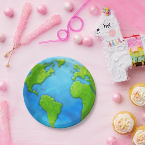 Planet Earth paper plate | Zazzle