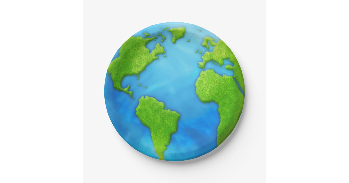 Planet Earth paper plate | Zazzle