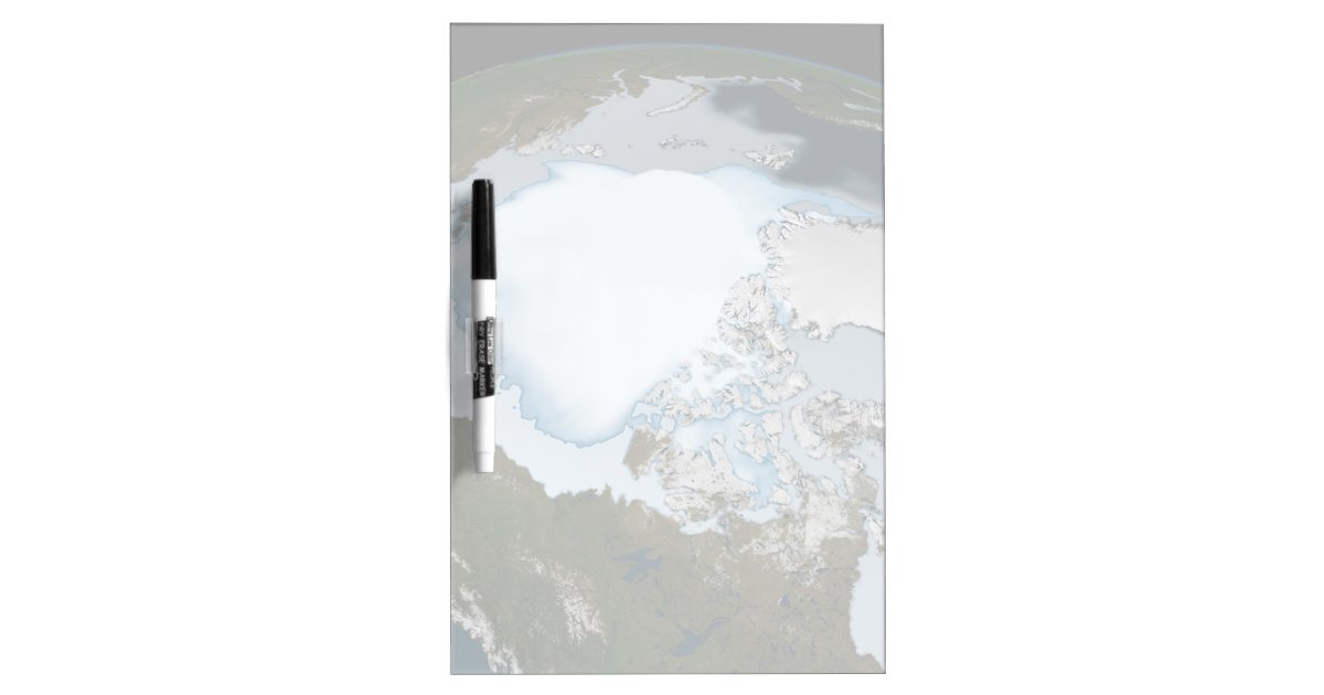 Planet Earth Showing Sea Ice Coverage In 1980. Dry Erase Board | Zazzle