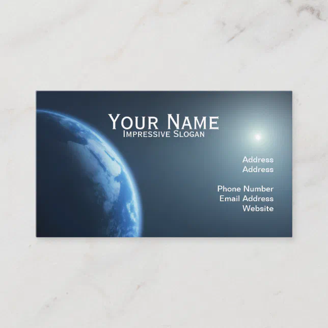 Planet Earth Space View Business Card | Zazzle