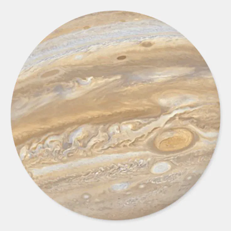Planet Jupiter Classic Round Sticker | Zazzle