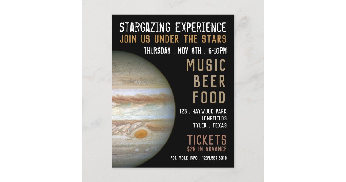 Planet Jupiter, Planetarium Event Advertising Flyer | Zazzle
