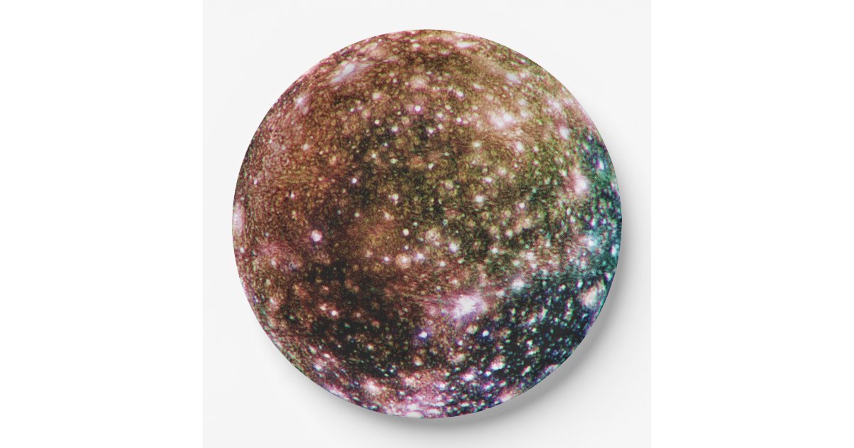 PLANET JUPITER'S MOON - CALLISTO.png Paper Plates | Zazzle