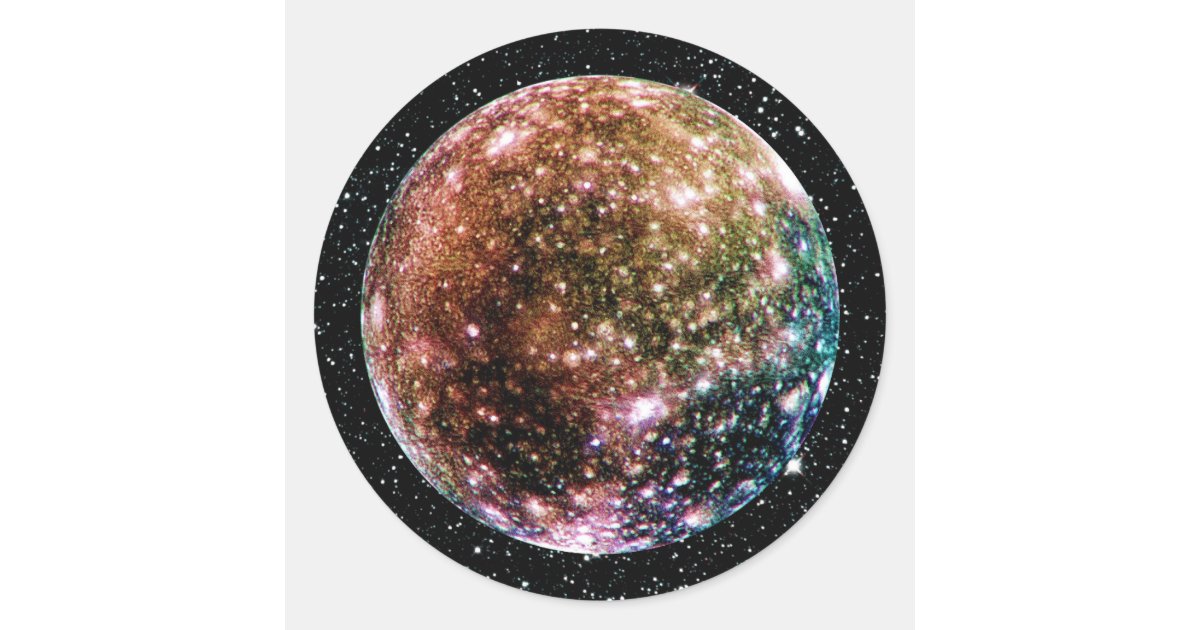 PLANET JUPITER'S MOON - CALLISTO Star Background 2 Classic Round ...