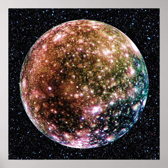 PLANET JUPITER'S MOON: CALLISTO (Star Background) Poster | Zazzle.com