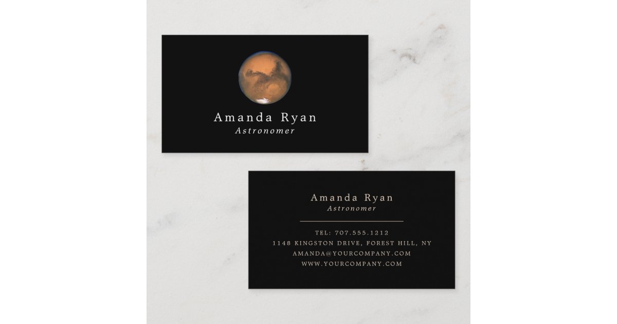 Planet Mars, Astronomy Business Card | Zazzle