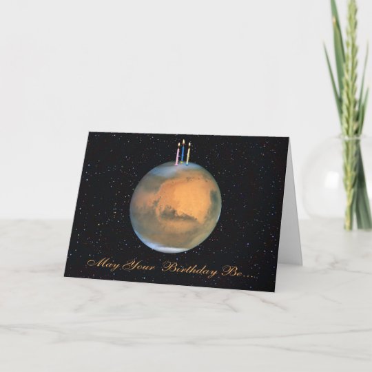 Planet Mars Birthday Card | Zazzle.com