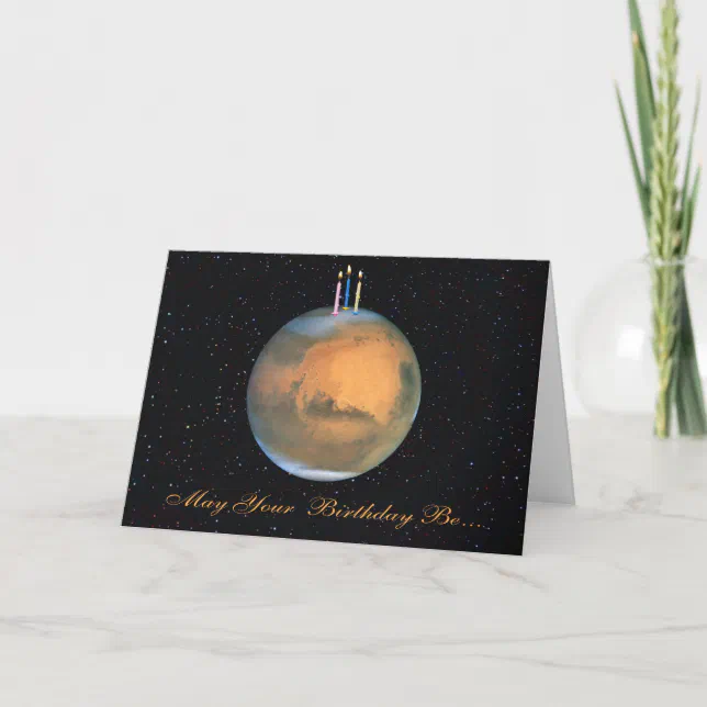 Planet Mars Birthday Card | Zazzle