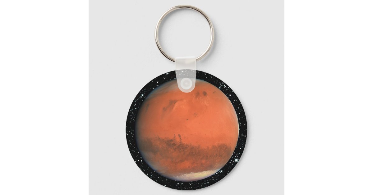 PLANET MARS true color star background ~ Keychain | Zazzle