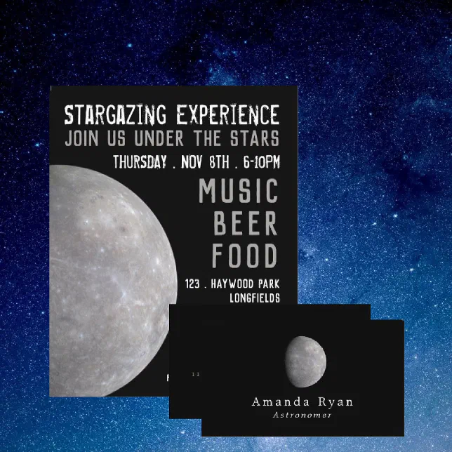 Planet Mercury, Astronomy Business Card | Zazzle