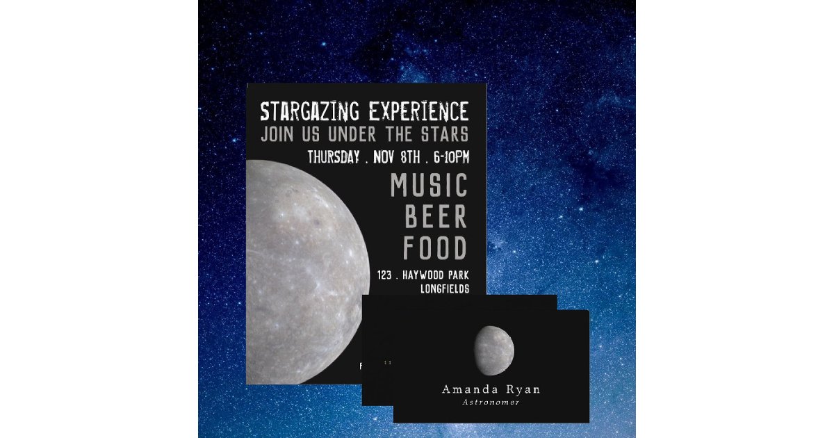 Planet Mercury, Planetarium Event Advertising Flyer | Zazzle