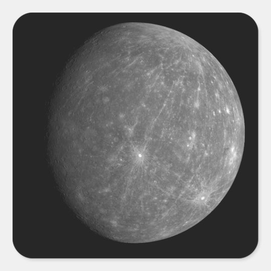 Planet Mercury Square Sticker | Zazzle.com
