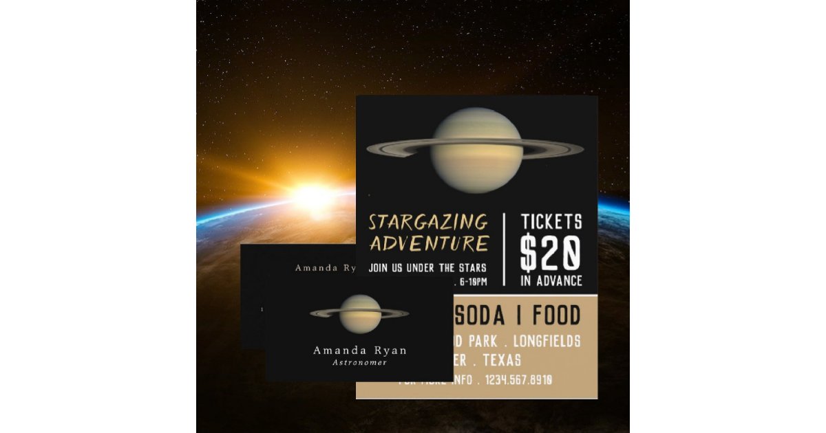 Planet Saturn, Astronomy Business Card | Zazzle