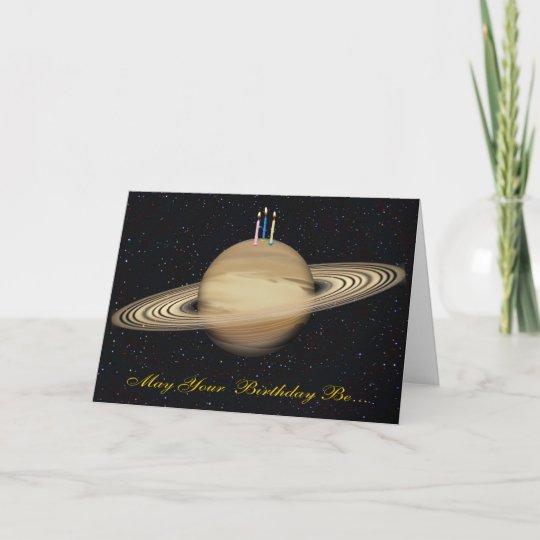 Planet Saturn Birthday Card | Zazzle.com