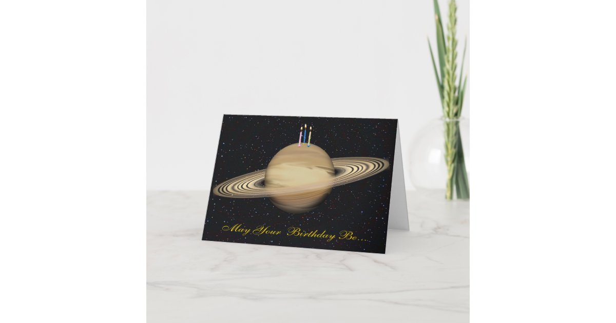 Planet Saturn Birthday Card | Zazzle