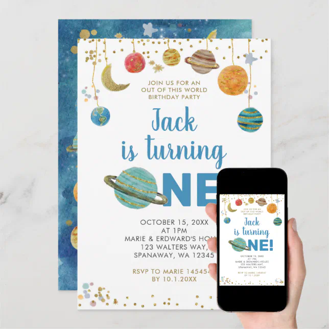 Planet Solar System Birthday Party Invitation | Zazzle