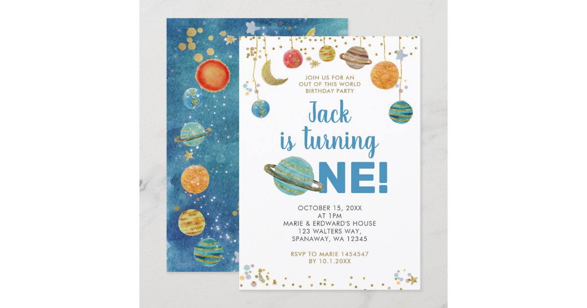 Planet Solar System Birthday Party Invitation | Zazzle
