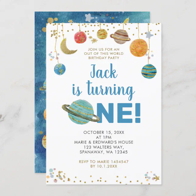 Planet Solar System Birthday Party Invitation | Zazzle