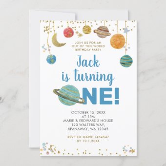 Planet Solar System Birthday Party Invitation | Zazzle