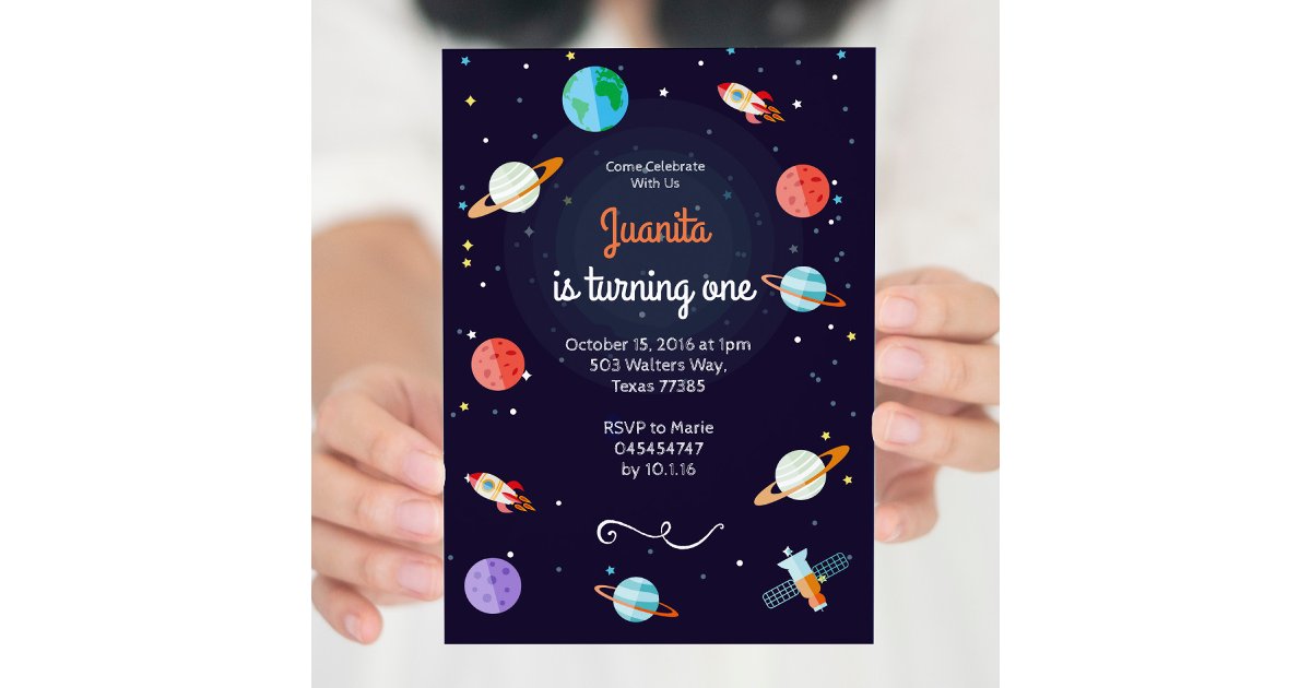 Planet Space Solar System Planet Birthday Invitation | Zazzle