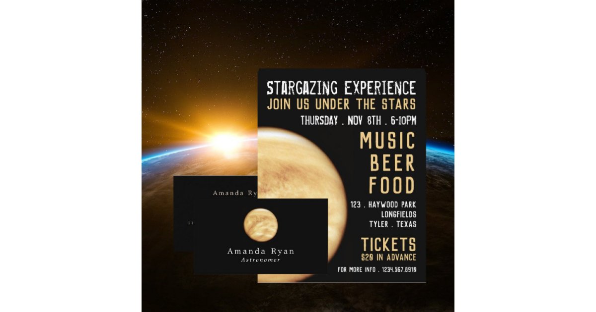 Planet Venus, Astronomy Business Card | Zazzle