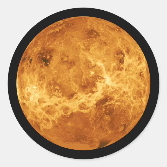 Planet Venus from Outer Space Classic Round Sticker | Zazzle
