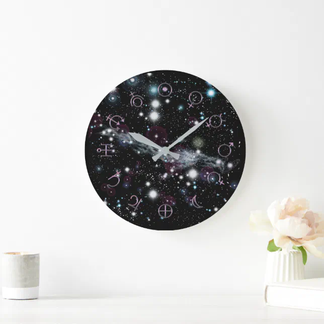 Planetary Glyphs Deep Space Astronomy Clock | Zazzle