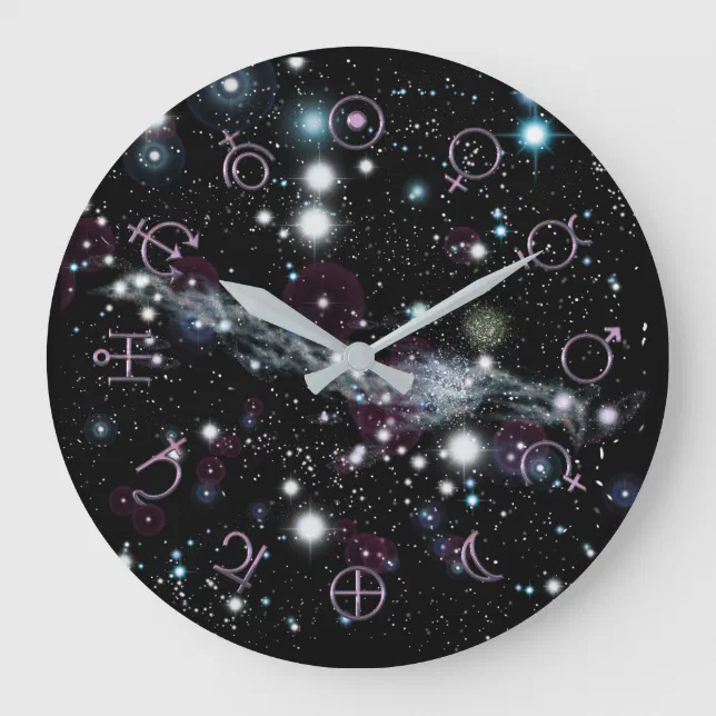 Planetary Glyphs Deep Space Astronomy Clock | Zazzle