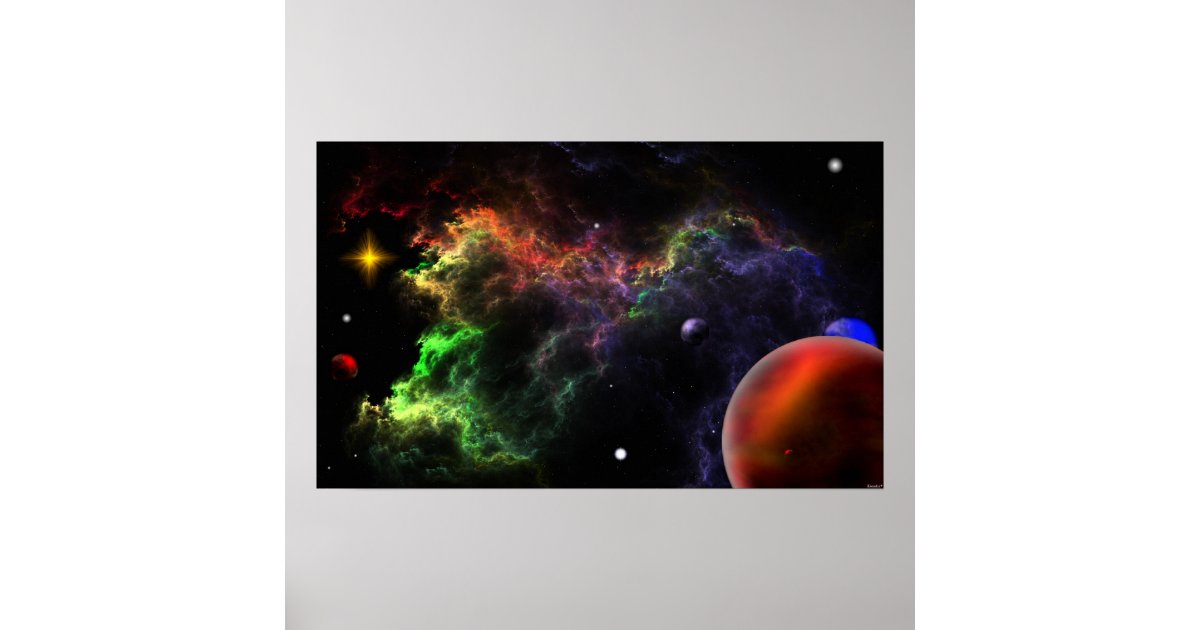Planetoids In The Nebula Cluster Poster | Zazzle