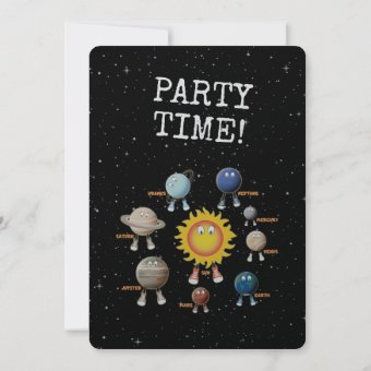 Planets and The Solar System Kids Birthday Invitation | Zazzle