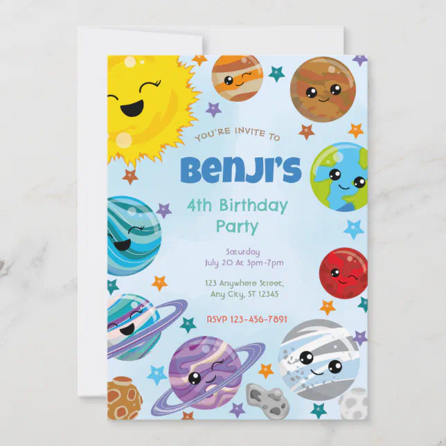 Planets Birthday Party Invitation | Zazzle