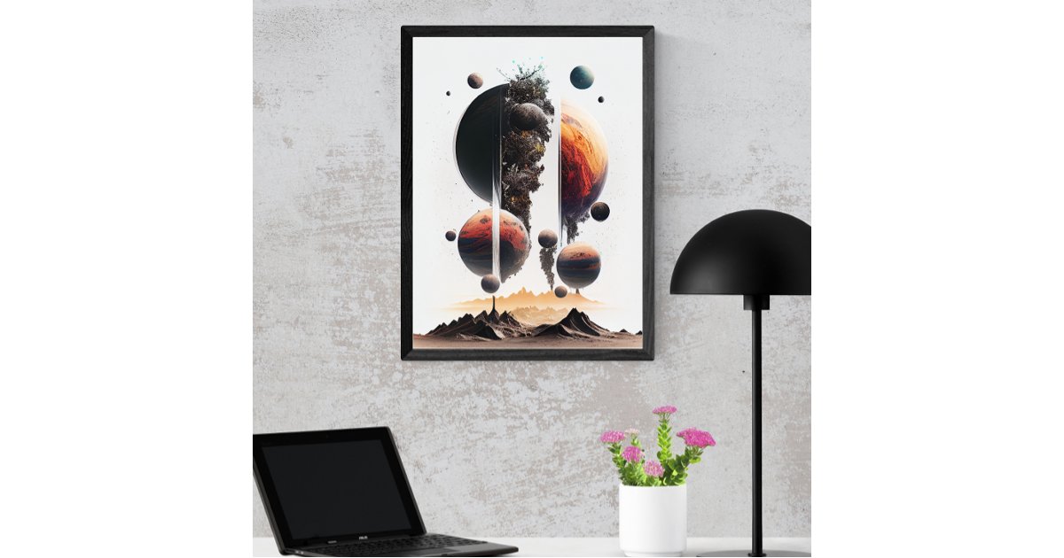 Planets Crumbling In Black Hole Poster | Zazzle