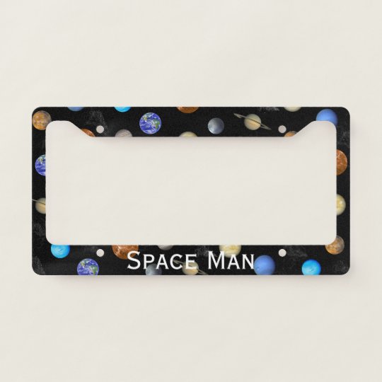 Planets in Space Custom License Plate Frame | Zazzle.com