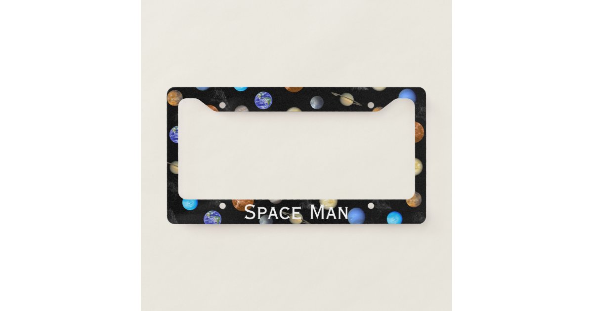 Planets in Space Custom License Plate Frame | Zazzle