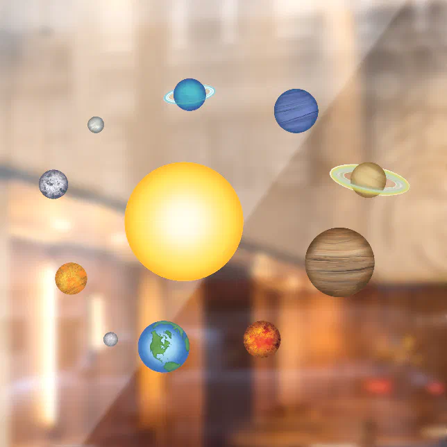 Planets of the Solar System Creative Educational Window Cling | Zazzle