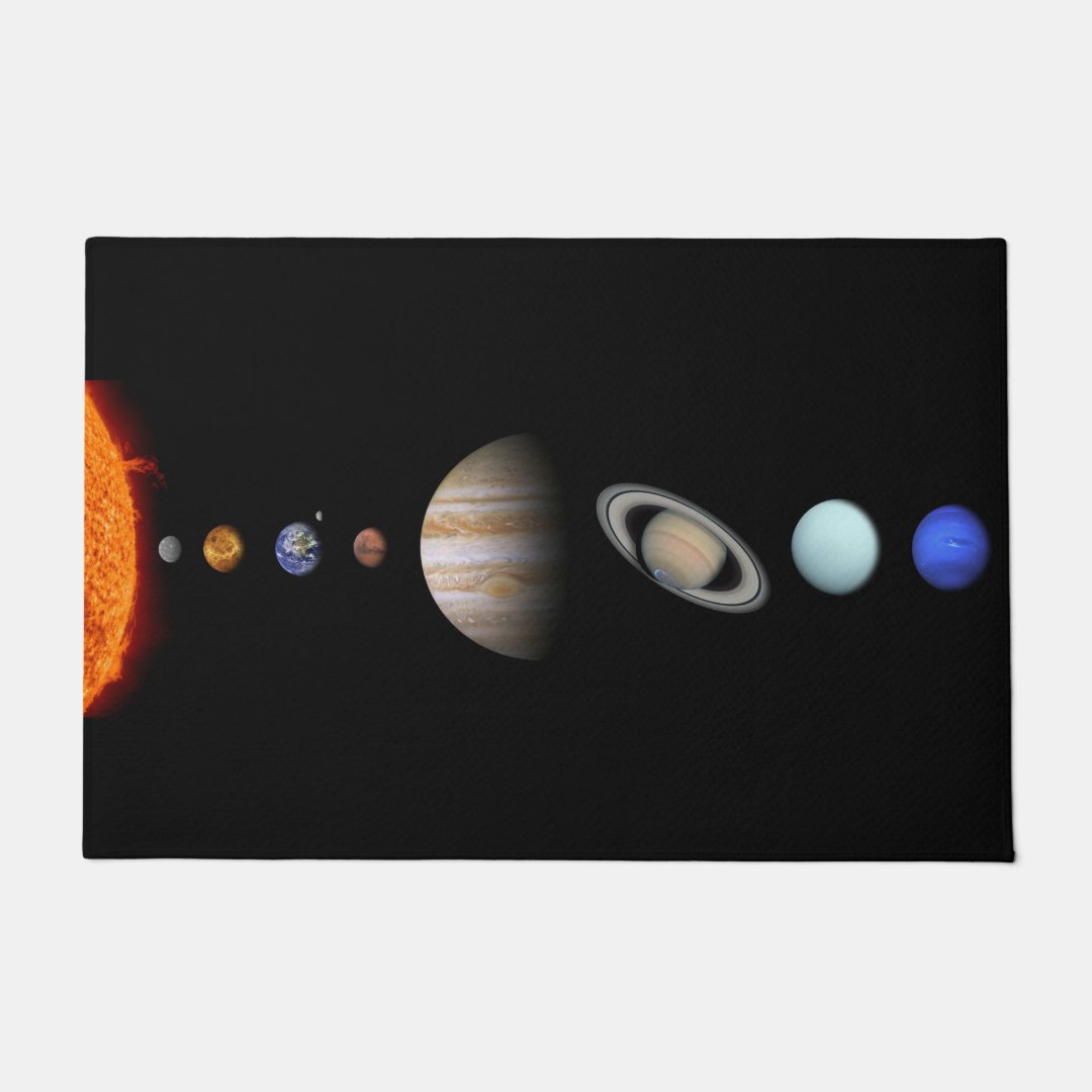 PLANETS OF THE SOLAR SYSTEM Custom Door Mat | Zazzle