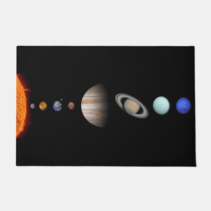 PLANETS OF THE SOLAR SYSTEM Custom Door Mat | Zazzle