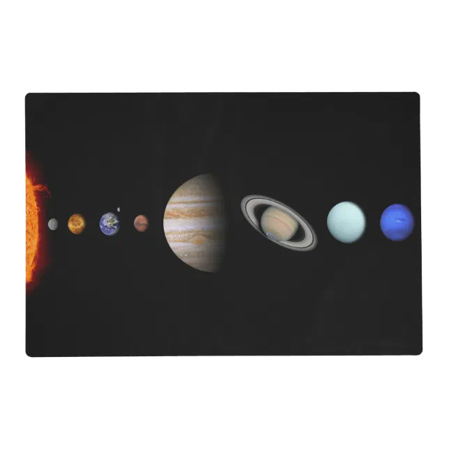 PLANETS OF THE SOLAR SYSTEM Custom Laminated Placemat | Zazzle