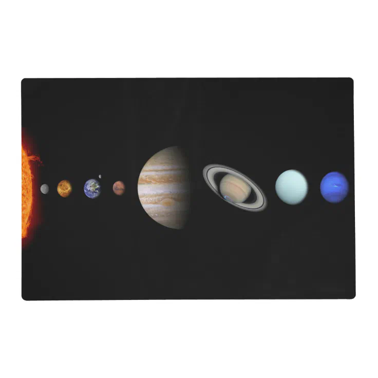 PLANETS OF THE SOLAR SYSTEM Custom Laminated Placemat | Zazzle