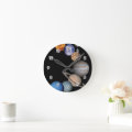Planets of the solar system round clock | Zazzle