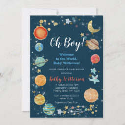 Planets Outer Space Baby Shower Invitation | Zazzle
