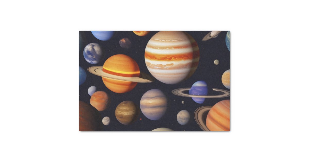 Planets Pattern Tissue Paper | Zazzle