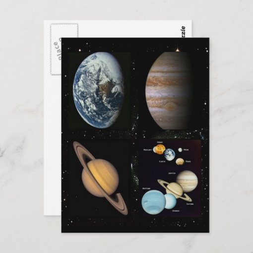 Planets solar system collage postcard | Zazzle