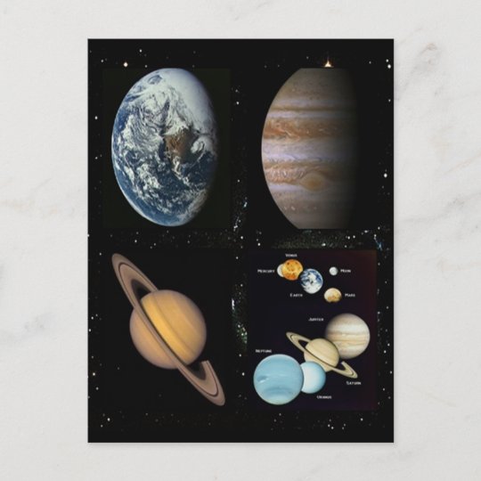 Planets solar system collage postcard | Zazzle.com