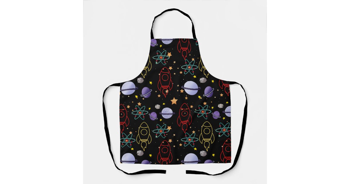Planets, Stars and Rocket Ships Apron | Zazzle